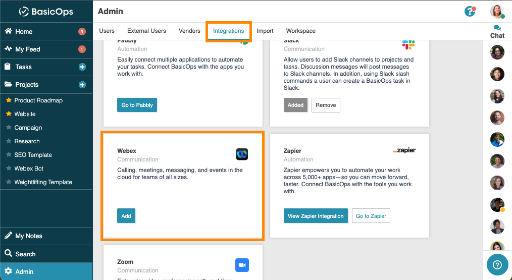 Using Webex Meetings in BasicOps – BasicOps Help Center