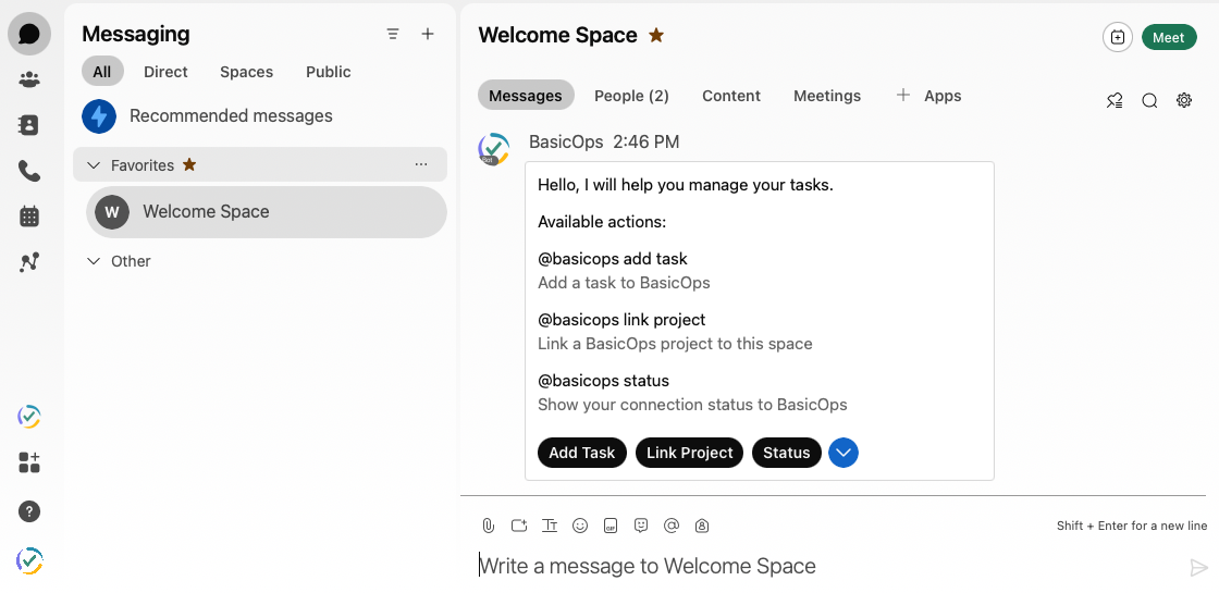 Basicops Bot In Webex Spaces Basicops Help Center