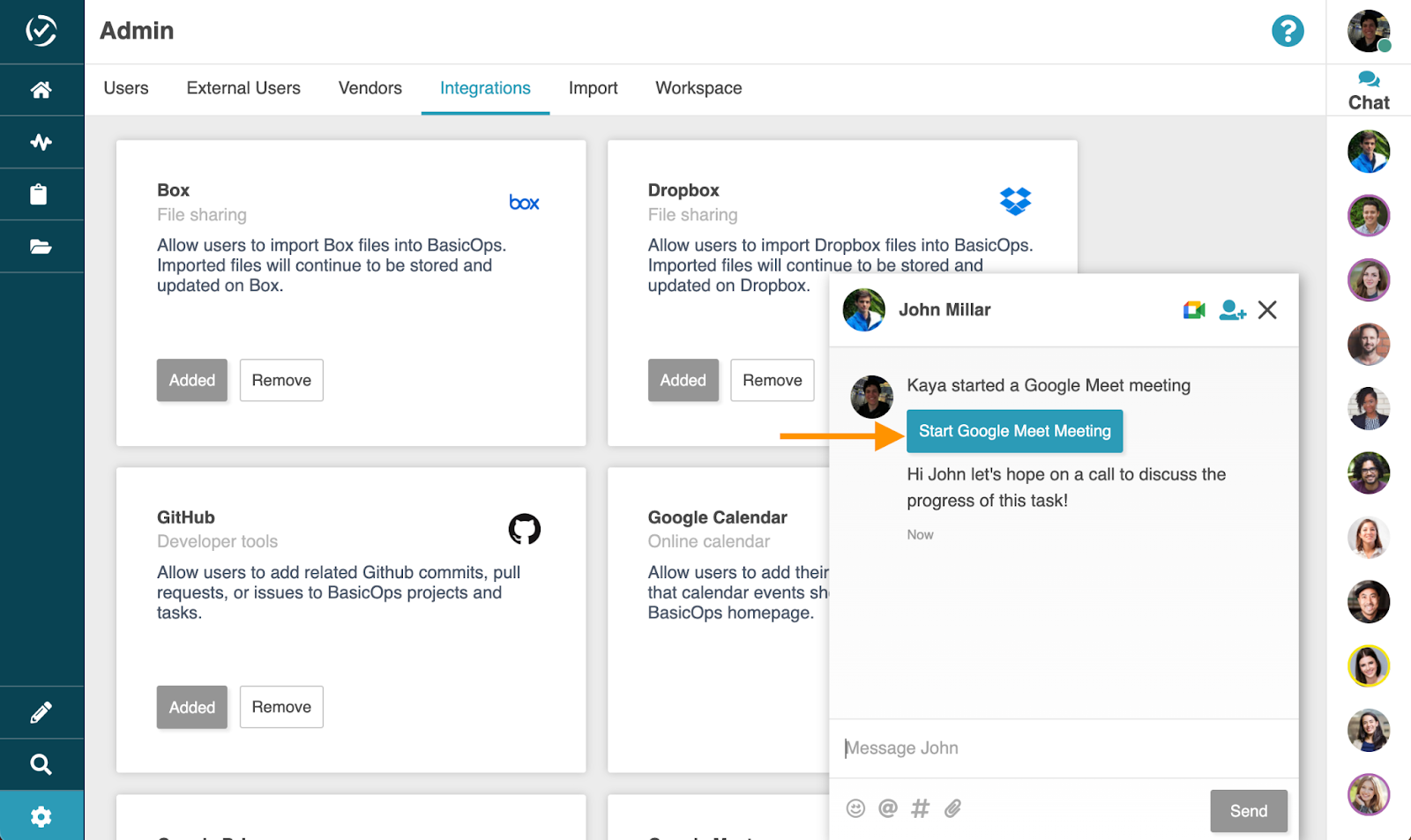 Using Google Meet in BasicOps – BasicOps Help Center