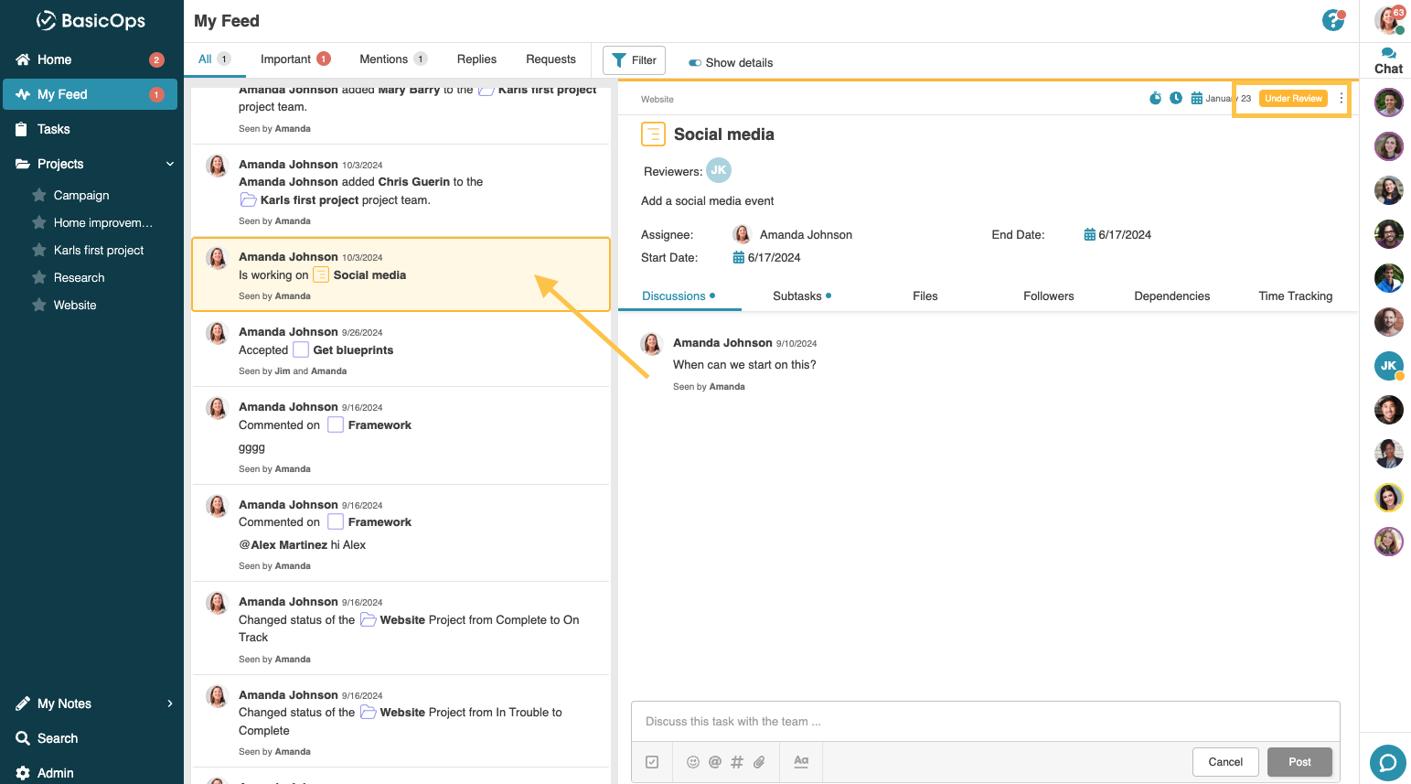 Using My Feed – BasicOps Help Center