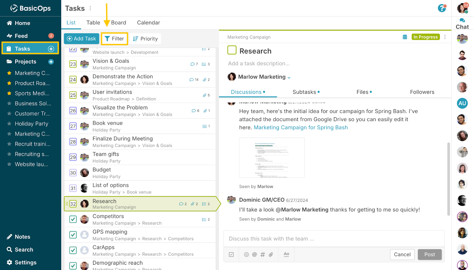 Creating Custom Filters in Tasks – BasicOps Help Center