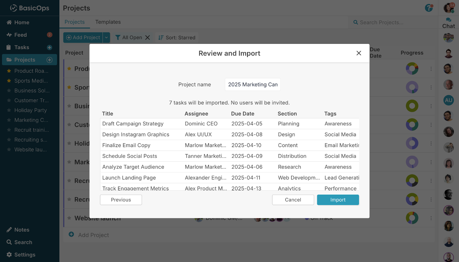 Import A Project With Custom Fields From A Spreadsheet Basicops Help Center