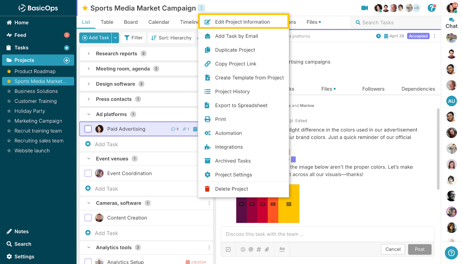 Custom Fields For Project Information Basicops Help Center