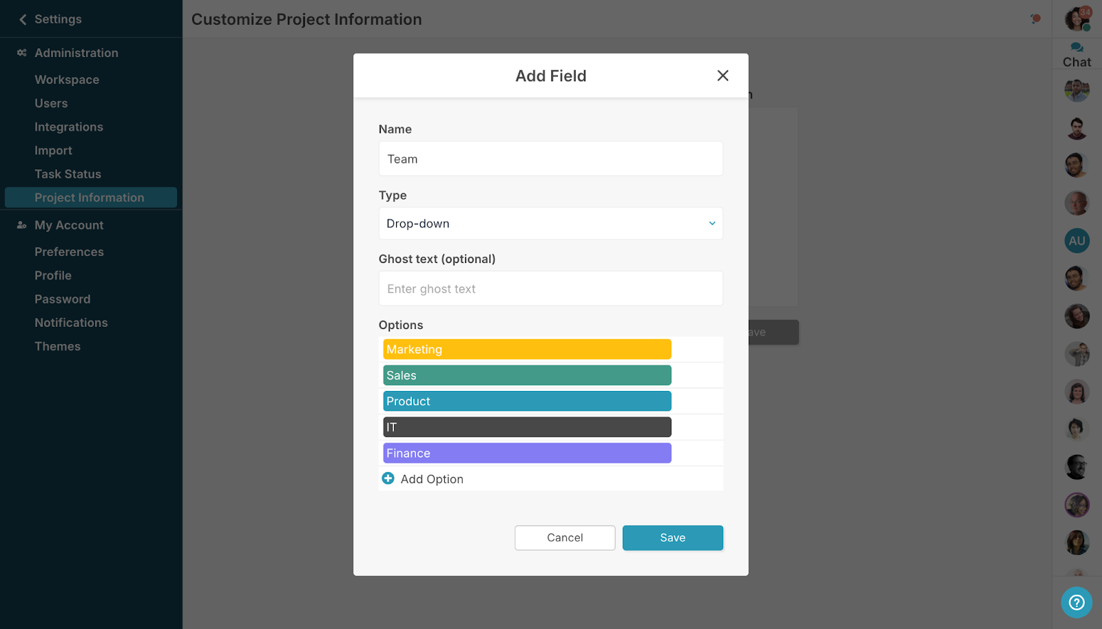 Custom Fields for Project Information – BasicOps Help Center