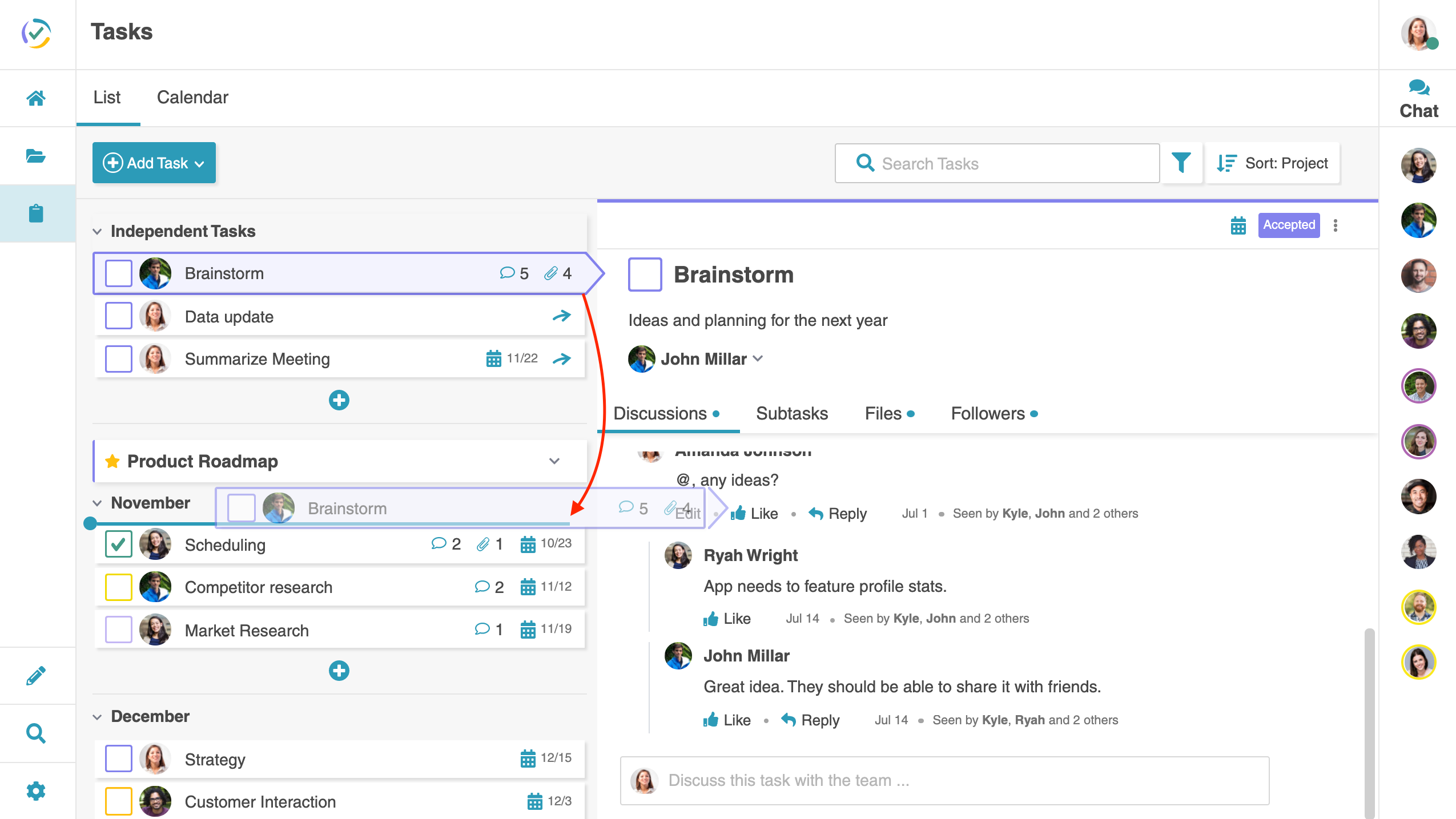 Moving a task – BasicOps Help Center