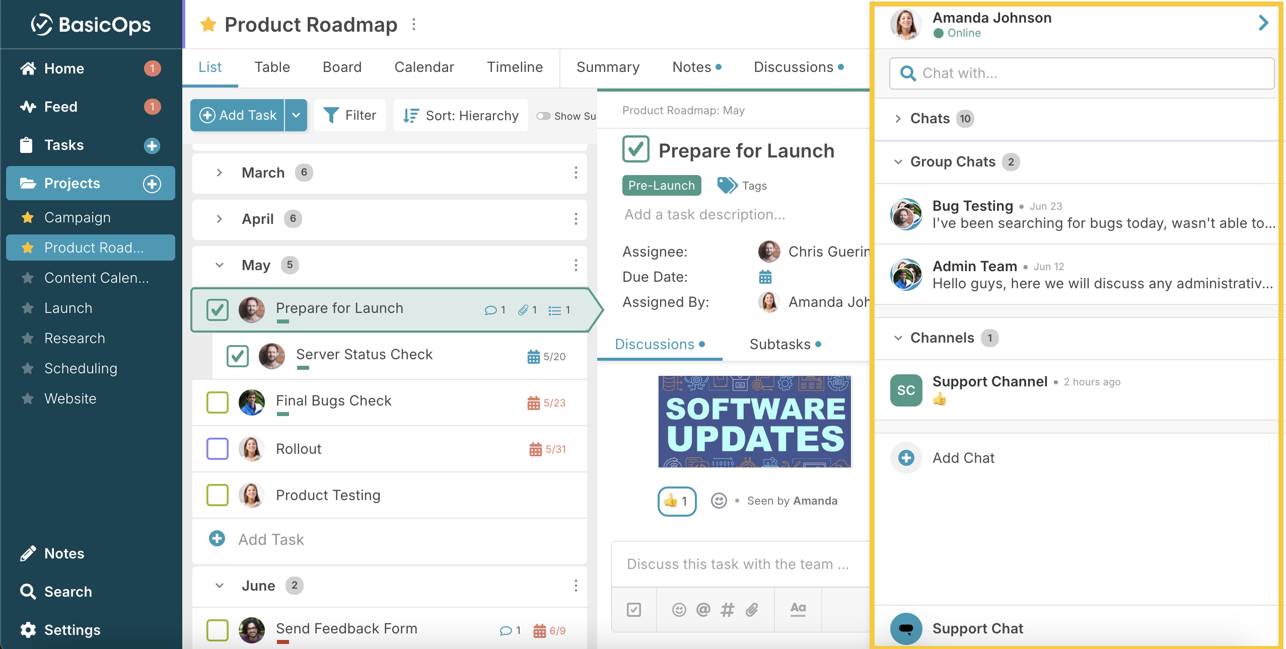 Chat and Channels in BasicOps – BasicOps Help Center