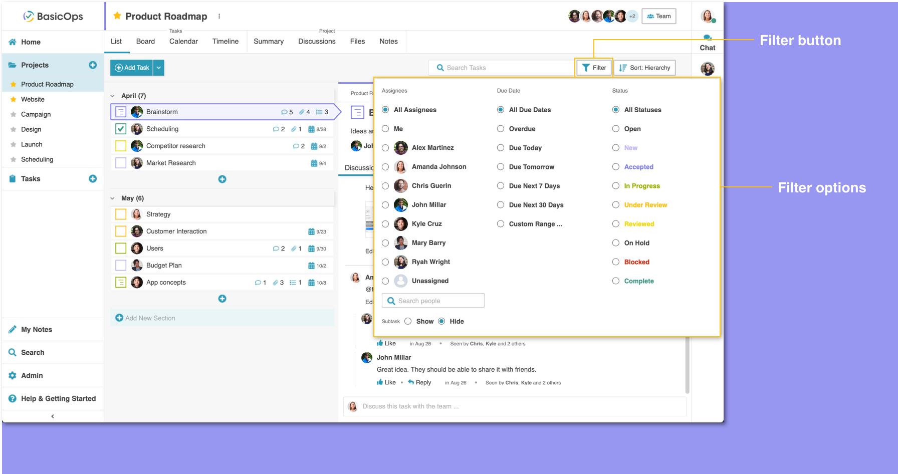 Using Filter And Sort Basicops Help Center
