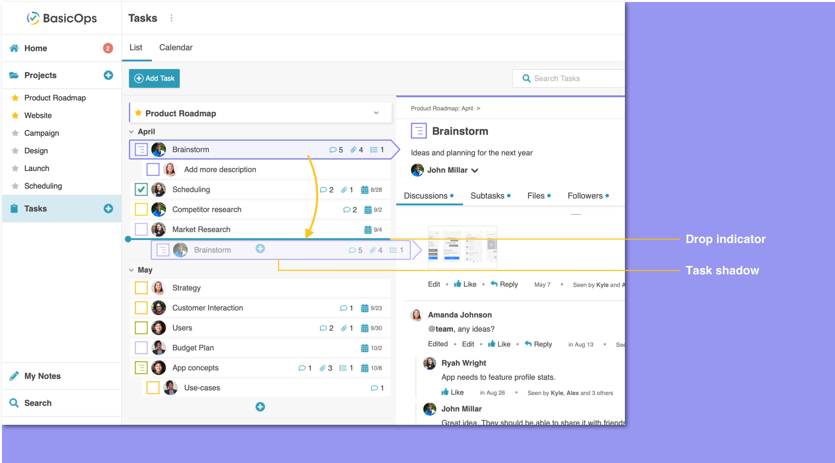 Using drag and drop – BasicOps Help Center