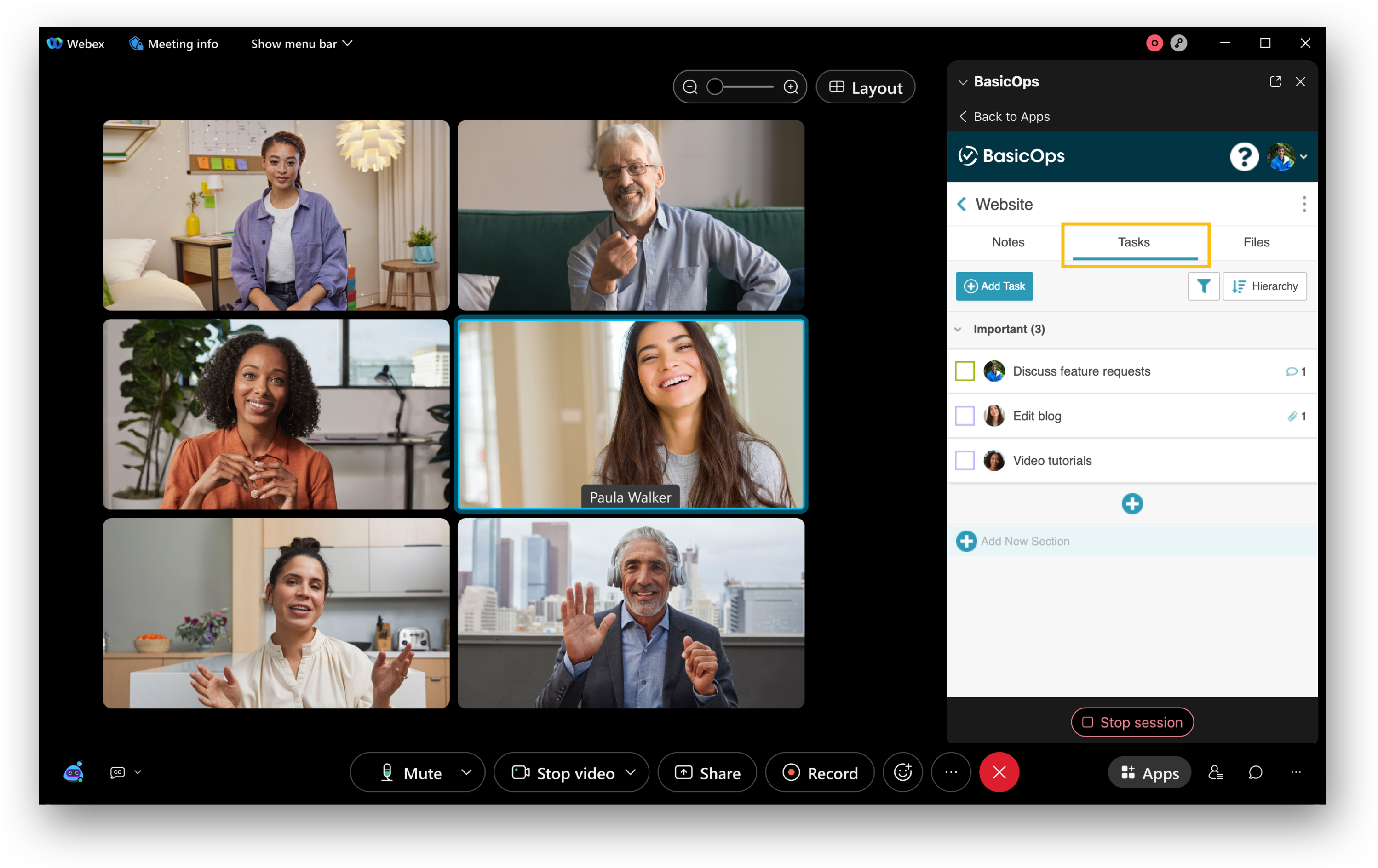 Using BasicOps in Webex Meetings – BasicOps Help Center