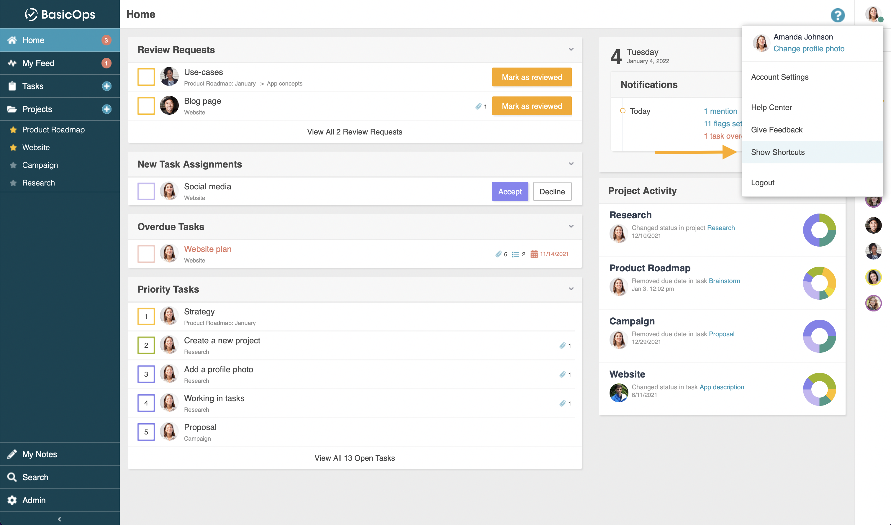 Access keyboard shortcuts – BasicOps Help Center