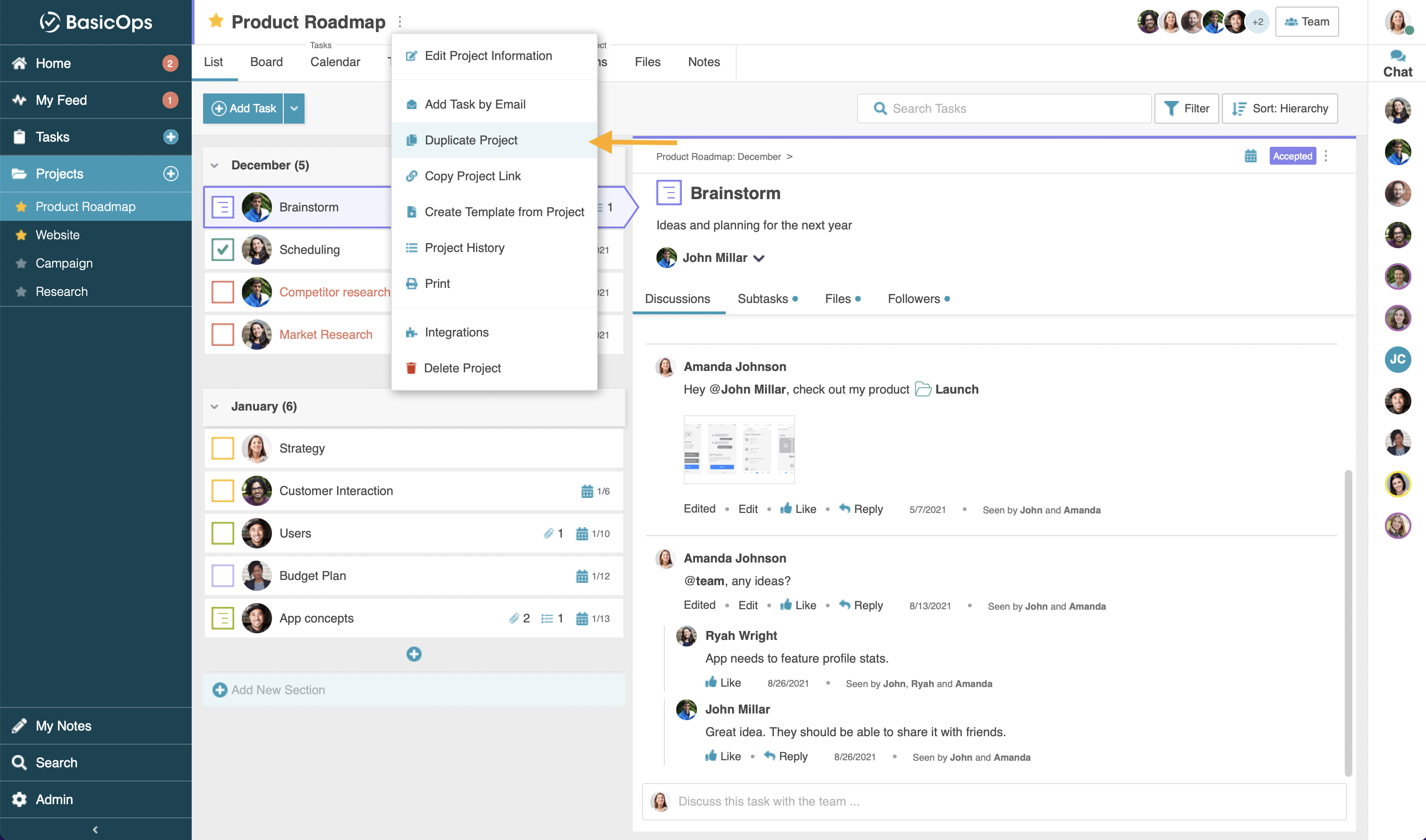 Creating a project – BasicOps Help Center
