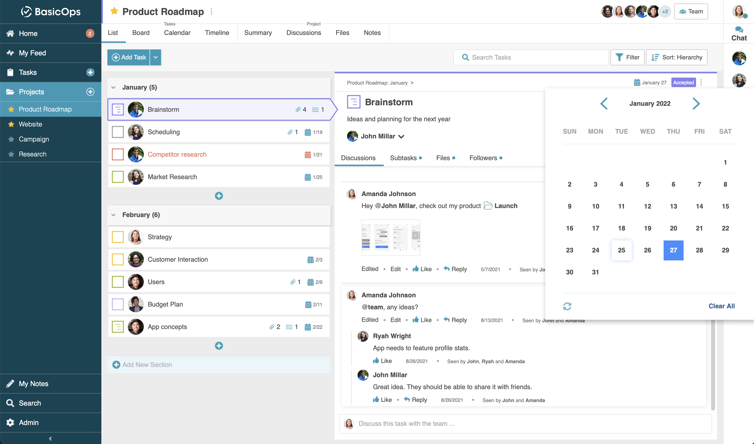 Using task due dates – BasicOps Help Center
